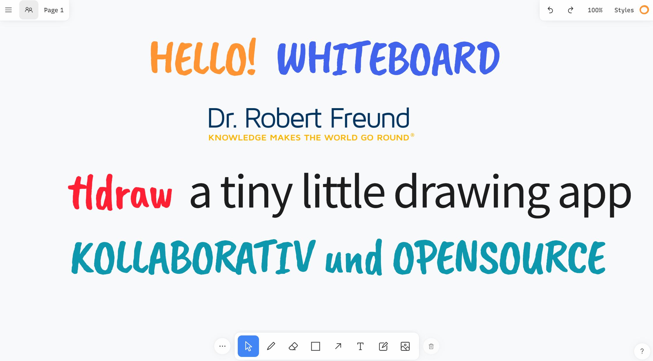 tldraw: Ein Whiteboard kollaborativ bearbeiten – natürlich Open Source | Dr. Robert Freund