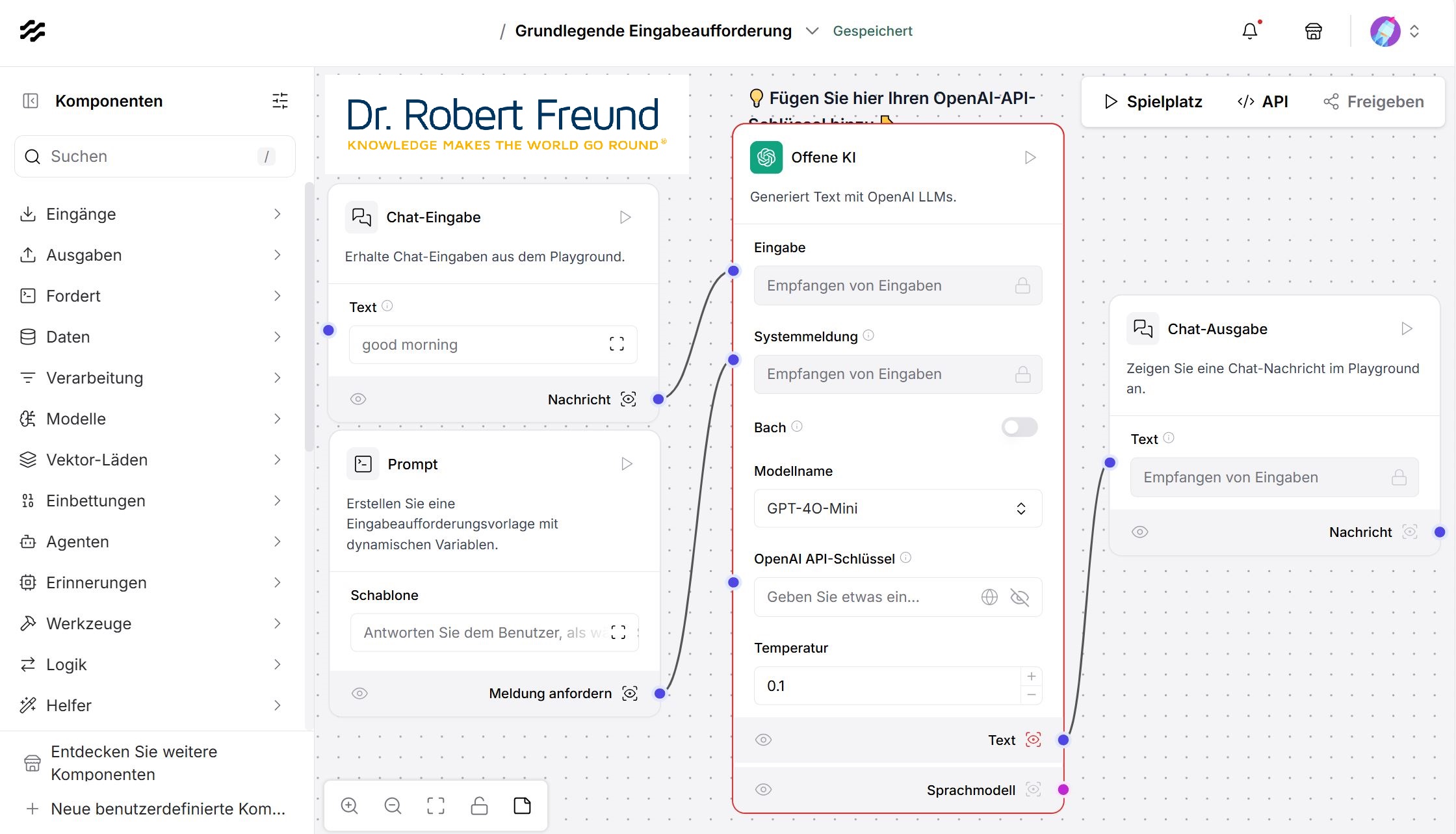 AI Agents: Langflow (Open Source) auf unserem Server installiert | Dr. Robert Freund