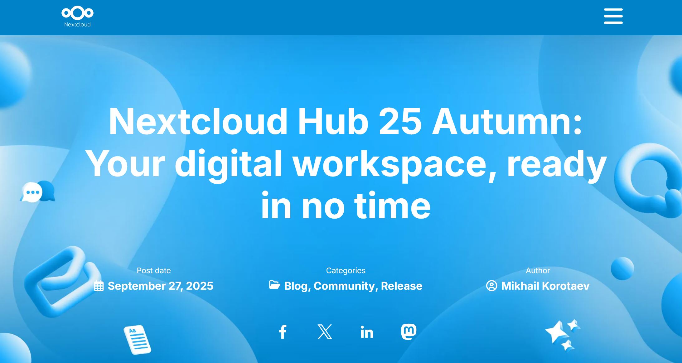 Digitale Souveränität: Nextcloud Version 32 (Hub 25) – no data leaks to third parties | Dr ...